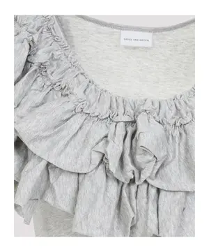 Dries Van Noten Humza Ruffled Tank Top - Gray Blend