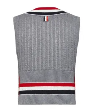 Thom Browne Sleeveless Cricket Stripe Vest