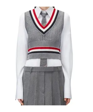 Thom Browne Sleeveless Cricket Stripe Vest