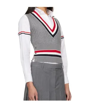 Thom Browne Sleeveless Cricket Stripe Vest