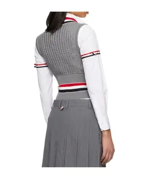 Thom Browne Sleeveless Cricket Stripe Vest