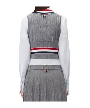 Thom Browne Sleeveless Cricket Stripe Vest