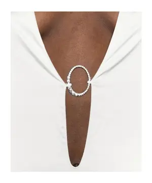 Oseree Feather-trim Mini Dress - Pearl
