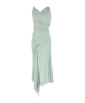 Victoria Beckham Posy Draped Midi Dress - Green