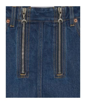 MARINE SERRE Zippered Denim Skirt - Blue