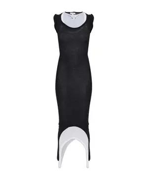 Alaïa Color-block Ribbed-knit Midi Dress
