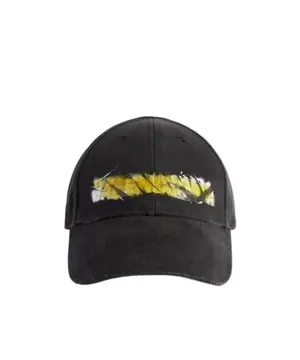 Balenciaga Baseball Cap With Spray Artwork - Black