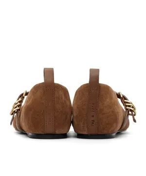 RAG  BONE Rag & Bone Suede Mary Jane Flats With Pin Buckle Detail