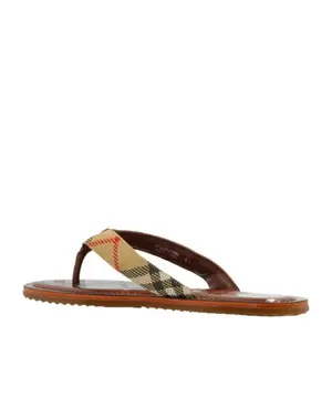 Burberry Checkered Thong Sandals - Brown