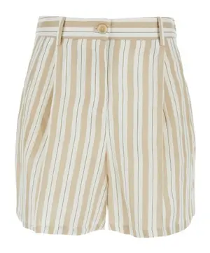 SEMICOUTURE Semicouture Striped Linen Shorts