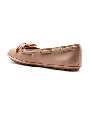 TOD'S Bow Detail Ballet Flats - Brown