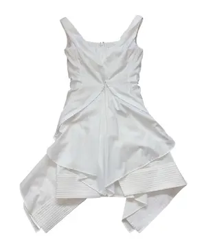 Alexander McQueen Gathered Mini Dress With Asymmetrical Hem - White