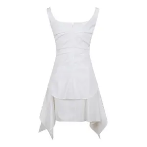 Alexander McQueen Gathered Mini Dress With Asymmetrical Hem - White