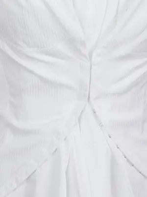 Alexander McQueen Gathered Mini Dress With Asymmetrical Hem - White