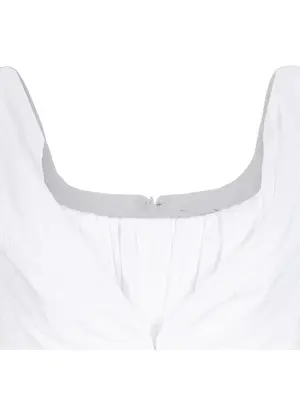 Alexander McQueen Gathered Mini Dress With Asymmetrical Hem - White