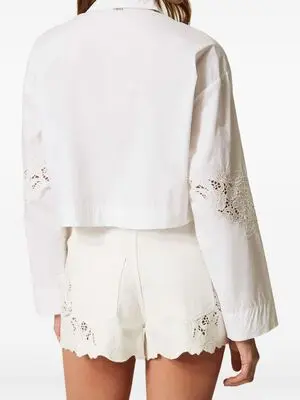 TWINSET Embroidered Cropped Shirt