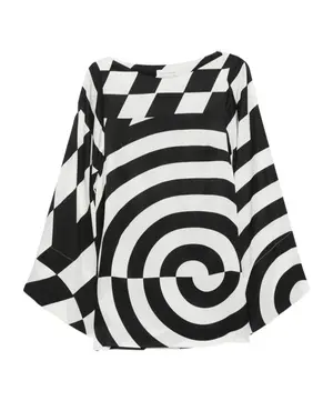 Dries Van Noten Geometric Print Long Sleeve Top