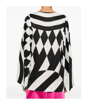 Dries Van Noten Geometric Print Long Sleeve Top
