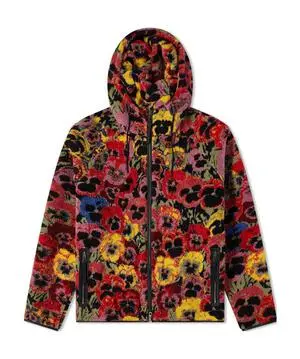 Loewe Pansies Jacquard Fleece Zip-up Hooded Jacket