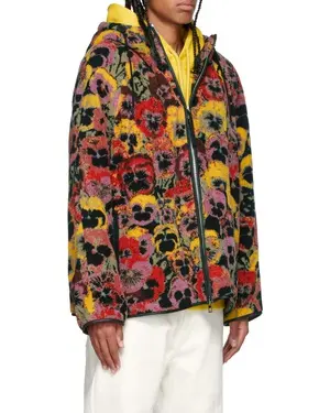 Loewe Pansies Jacquard Fleece Zip-up Hooded Jacket