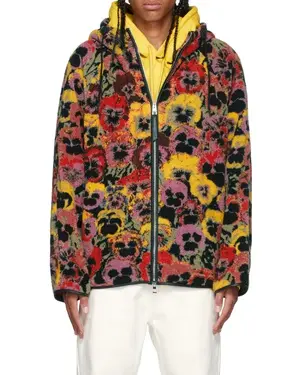 Loewe Pansies Jacquard Fleece Zip-up Hooded Jacket