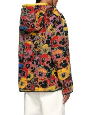 Loewe Pansies Jacquard Fleece Zip-up Hooded Jacket