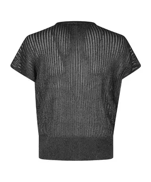 ROBERTO COLLINA Ribbed-knit Short-sleeve Cardigan