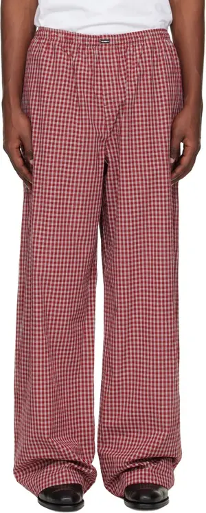 Vetements Checked Wide-leg Trousers - Red