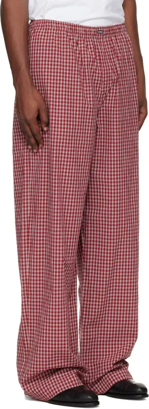 Vetements Checked Wide-leg Trousers - Red