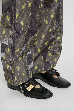 GANNI Buckled Strap Ballet Flats - Black