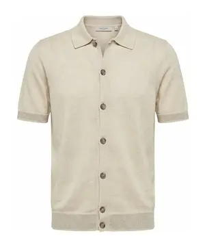 Peserico Short-sleeved Knitted Shirt - Shell Beige