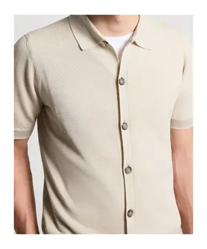 Peserico Short-sleeved Knitted Shirt - Shell Beige