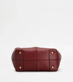 TOD'S Structured Leather Shoulder Bag - Red