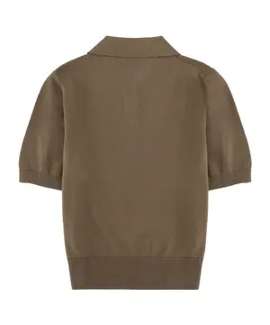A.p.c. Short Sleeve Knitted Polo Shirt - Brown