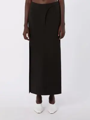 Sportmax Asymmetrical Slit Midi Skirt