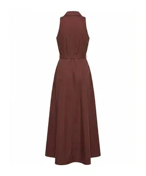 Patrizia Pepe Sleeveless V-neck Maxi Dress With Belt