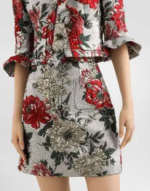 Dolce & Gabbana Floral Lurex A-line Skirt