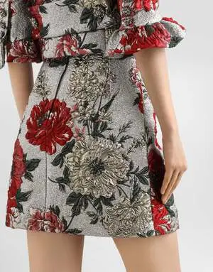 Dolce & Gabbana Floral Lurex A-line Skirt