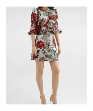 Dolce & Gabbana Floral Lurex A-line Skirt