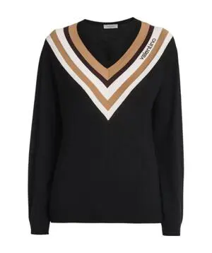 Valentino Garavani Chevron Stripe V-neck Jumper