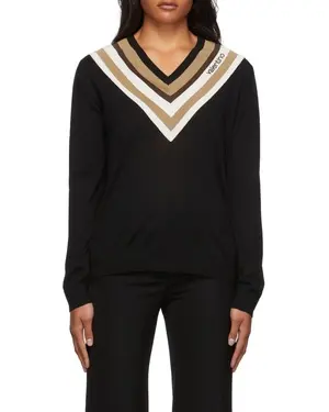 Valentino Garavani Chevron Stripe V-neck Jumper