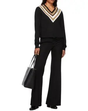 Valentino Garavani Chevron Stripe V-neck Jumper