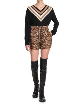 Valentino Garavani Chevron Stripe V-neck Jumper