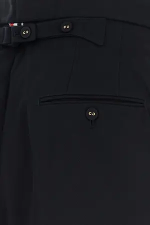 Thom Browne High-rise Cuffed Trousers - Navy Blue
