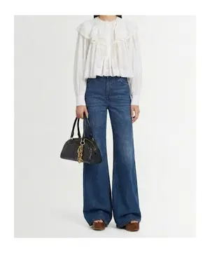 Chloé High Waist Flared Denim Jeans - Blue
