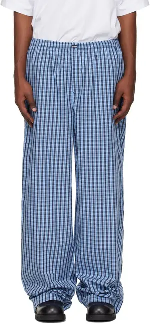 Vetements Plaid Trousers - Blue
