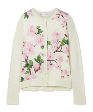 Oscar De La Renta Fair Isle And Floral Print Cardigan