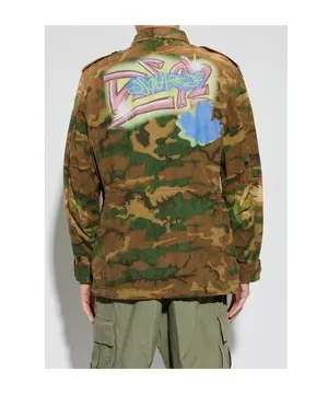Dsquared2 Embellished Camouflage Military Jacket