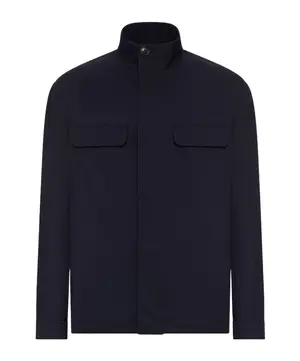 Zegna High-neck Chest Pocket Jacket - Black