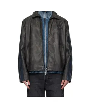 DIESEL® Zipped Jacket With Stripe Appliqués